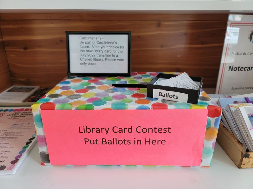 Vote for the new Carpinteria Library Card! — Carpinteria Arts Center