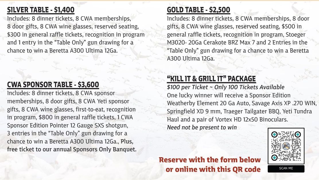 Santa Rosa Tickets — California Waterfowl